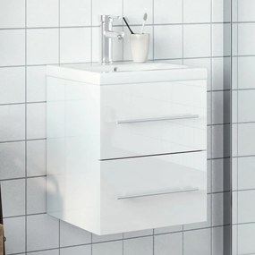 vidaXL Koupelnová skříňka se zápustným umyvadlem [3278755] Barva: bílá s vysokým leskem