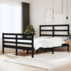 Rám postele černý masivní borovice 150 x 200 cm King Size,  3105015 HangarStore.cz