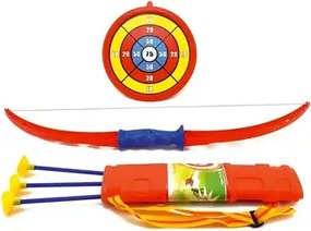 Luk se šípy a terčem / Dětský luk / 71 cm / 3 šípy v pouzdře / Plast /