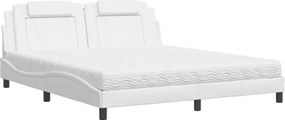 Postel Viana s matrací bílá 180 x 200 cm umělá kůže 3208811