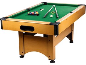 GamesPlanet® 1416 Kulečníkový stůl pool billiard kulečník s vybavením, 6 ft, sv. dřevo