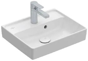 Villeroy & Boch Collaro - Umývátko 450x370 mm, s přepadem, 1 otvor pro baterii, CeramicPlus, alpská bílá 433445R1