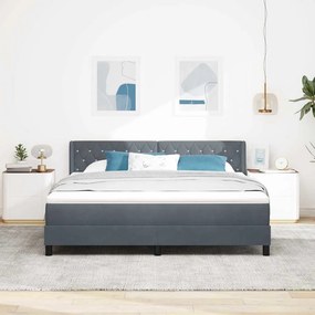 Postel s boxspringem s čelo Tmavě šedá 200 x 180 cm samet 3341427