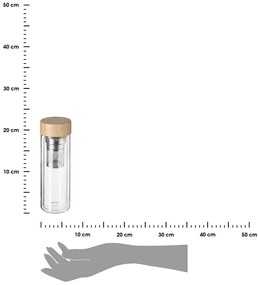 Skleněná láhev s filtrem Balu 400ml bambusové víko