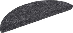 Schodové rohože samolepicí 20 ks 56 x 17 x 3 cm tmavě šedé půlkulaté 3365668