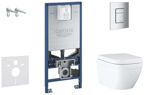 Grohe Rapid SLX - Set předstěnové instalace, klozetu a sedátka, tlačítka Skate Cosmopolitan S, Rimless, softclose 39603SET-KX