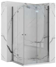Rea Fold N2 sprchový kout se skládacími dveřmi 120(dveře) x 110(dveře), čiré sklo, chromový profil, KAB-00019