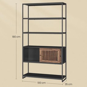 Autronic Regál AUR-E1121 BK Barva: Staré dřevo/černá