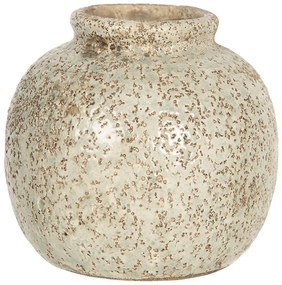 Světle hnědá váza s dirkovaným dekórem - Ø 8*8 cm