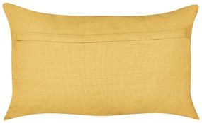Sametový skládaný polštář 30 x 50 cm žlutý CHOISYA Beliani