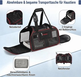 Costway Cestovní taška pro psy Skládací přepravní box pro psy s kolečky