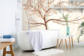 Samolepící tapeta moderní strom na abstraktním pozadí - 300x200 cm