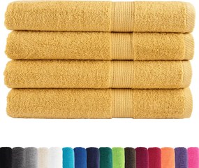 Prémiové saunové osušky SOLUND 4 ks zlaté 80x200 cm 600 g/m² 137291