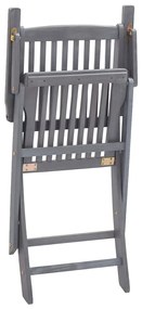 Skládací zahradní židle s poduškami 4 ks masivní akáciové dřevo,  3064530