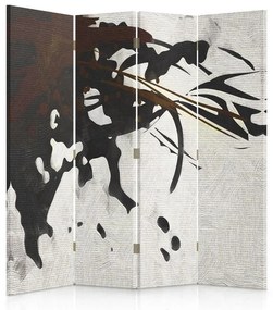 Ozdobný paraván Malovaná abstrakce - 145x170 cm, čtyřdílný, obustranný paraván 360°