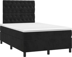 Box spring postel s matrací a LED černá 120 x 190 cm samet 3270331