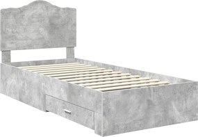 Rám postele s čelo Betonově šedá 70 x 190 cm Kompozitní dřevo 3413669