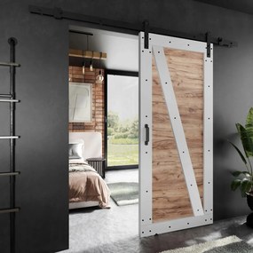 Posuvné dveře LOFT ADIO 4 bílý+ dub Craft zlatý 80