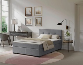 XXXLutz POSTEL BOXSPRING, 120/200 cm, světle šedá P & B - Jednolůžkové postele - 002784001202