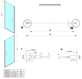 Gelco LORO sprchové dveře 700mm, čiré sklo GN4470