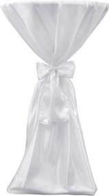 Potahy na stůl bílé, 60 cm, s mašlí, 2 ks 241187