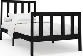 vidaXL Rám postele masivní borovice 100 x 200 cm [3106696] Barva: Černá