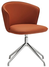 Cihlově červená koženková konferenční židle Teulat Add