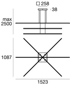 Linea Light 8207 Straight_P3, černé svítidlo nad stůl, 49W LED 2700K, 152x108cm