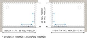 Novoterm Modul sprchového koutu NV-Olga SC Element CHR 80, chrom/transparent - bez vaničky