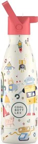 Cool bottles dětská nerezová termolahev kids messy robots třívrstvá 350 ml 3d
