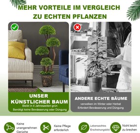Costway Artificial Topiary Tree z cedrového dřeva dekorativní umělý strom 90 cm