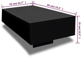 vidaXL Konferenční stolek s vysokým leskem černý