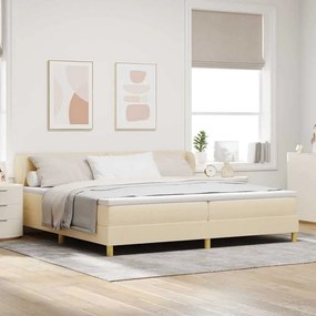 Postel s boxspringem s čelo Krémová 200 x 200 cm textil 3340239