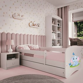 Dětská postel Babydreams slon s motýlky bílá