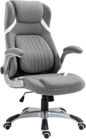 Vinsetto Ergonomická kancelářská židle s skládacími opěrkami a opěrkou hlavy, otočná pracovní židle s bederní oporou, výškově nastavitelná a s funkcí