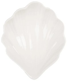 Bílá porcelánová miska ve tvaru mušle – 12x10x4 cm