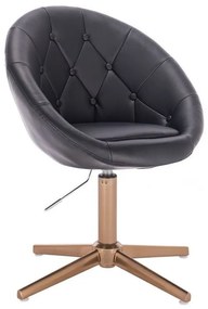LuxuryForm DESIGN Křeslo VERA na zlatém kříži - černé