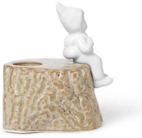 Vánoční svícen z porcelánu a kameniny Kähler Design, délka 9 cm