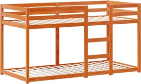 Patrová postel se střechou voskově hnědá 90x190 cm borové dřevo 3282126