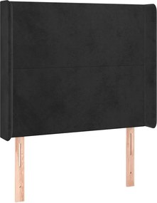 Čelo postele typu ušák černé 103x16x118/128 cm samet 3119344