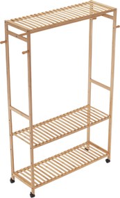 Šatní organizér, přírodní bambus, MELAR