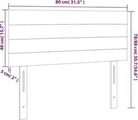 Čelo postele s LED tmavě šedé 80 x 5 x 78/88 cm samet 3121783