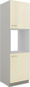 KARMEN | vysoká skříňka 60 DP-210 2F na vestavnou troubu | 60 cm | světle šedá/krémová lesk