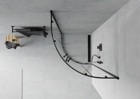 Mexen Rio, čtvrtkruhový sprchový kout 90 x 90 cm, 6mm čiré sklo, černý profil, 863-090-090-70-00