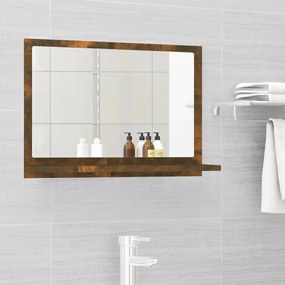 vidaXL Koupelnové zrcadlo kouřový dub 60x10,5x37 cm kompozitní dřevo