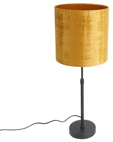Stolní lampa černý sametový odstín zlatá 25 cm nastavitelná - Parte