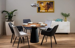 OnaDnes -20% Hnědý dubový jídelní stůl Marco Barotti 130 cm s matnou černou podnoží