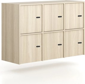 Nástavba pro skříně FRAME, 6x dveře, 1299 x 450 x 854 mm, mechanický kódový zámek, dub přírodní