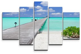 Sablio Obraz - 5-dílný Molo na pláži - 125x90 cm