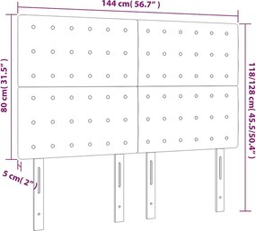 Čelo postele s LED tmavě zelená 144x5x118/128 cm samet 3122909